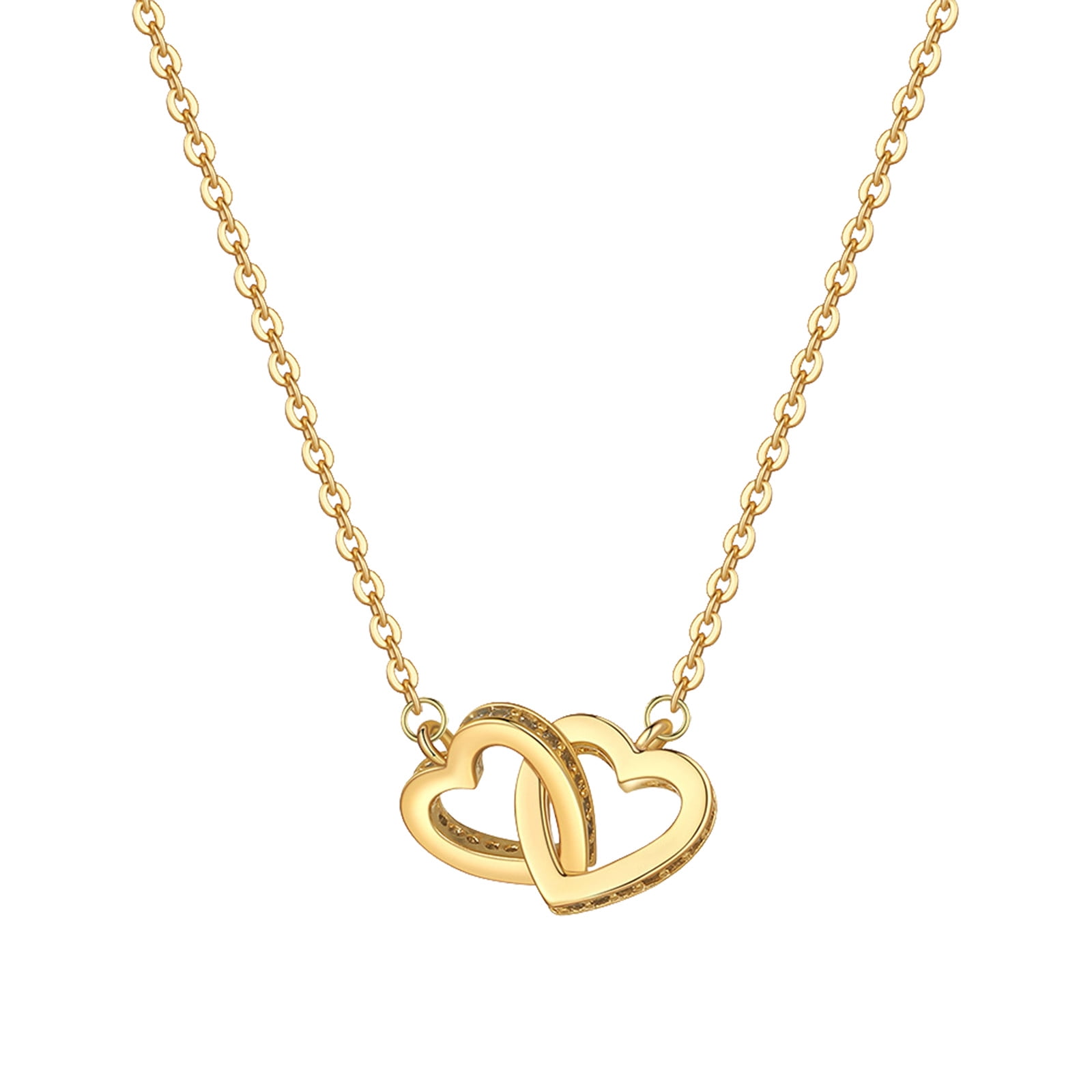 Click here for Sifdseng Women Double Heart Necklace Heart To Hear... prices