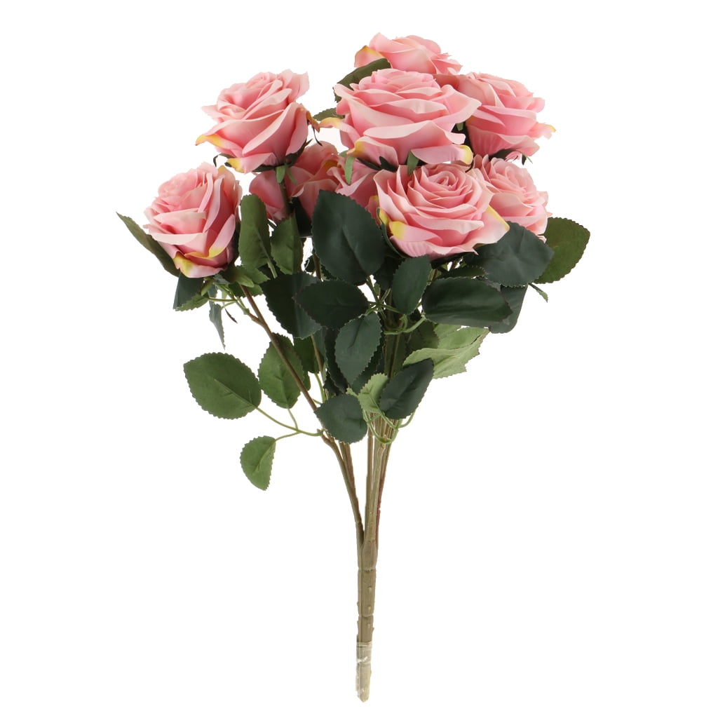 Flores Artificiales De Rosas Francesas Flores Manojo Cabezas Boda ...