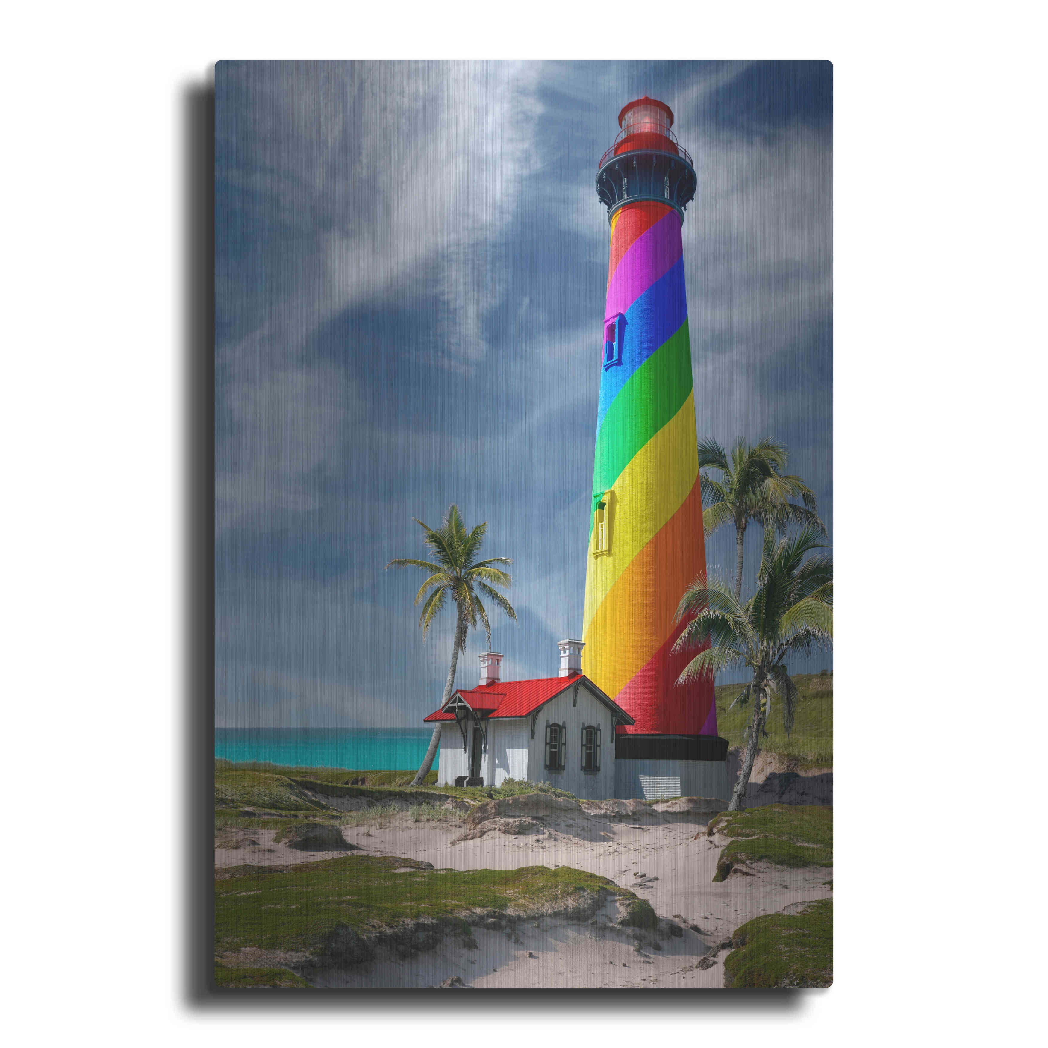 Luxe Metal Art 'Rainbow Lighthouse South' by Mike Jones, Metal Wall Art ...