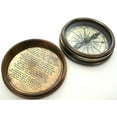 Robert Frost Engraved Antique Brass Pocket Compass with Leather Case ...