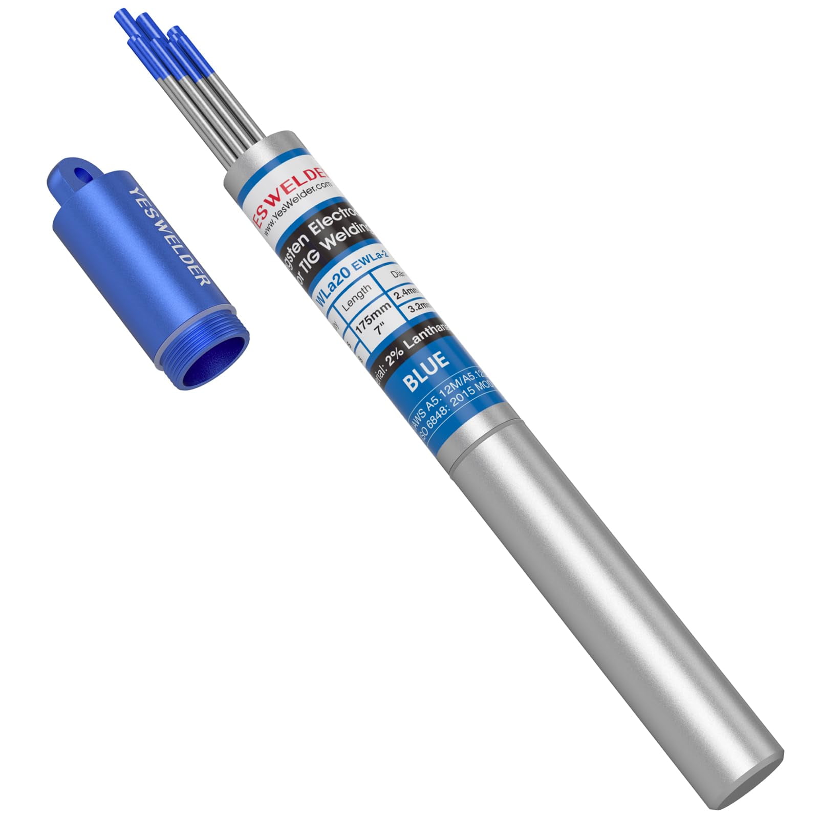Electrodo de tungsteno para soldadura TIG, 2% lantanado, 5 paquetes de ...