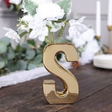 BalsaCircle 6" Gold S Metallic Letters Symbols Ceramic Flower Vase ...