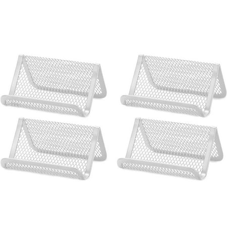 Metal Mesh Business Card Holder, 4 Pack, Desk Card Holder, Business ...