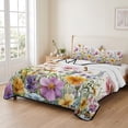 Full Quilt Bedding Set Farm Watercolor Floral Plant Breathable Summer ...