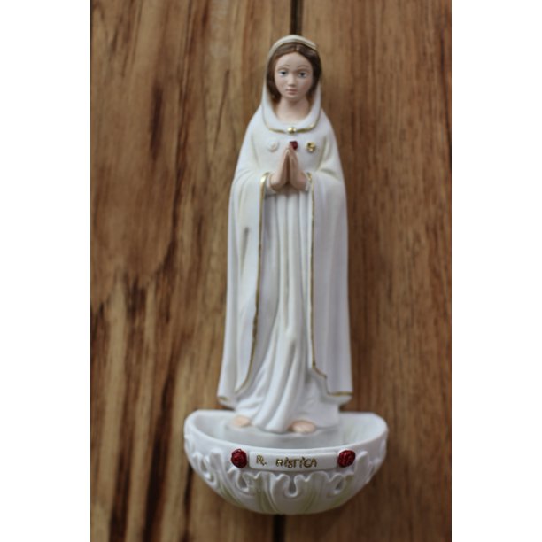 Holy Water font of the Mystic Rose Virgin Mary / Fuente de agua bendita ...