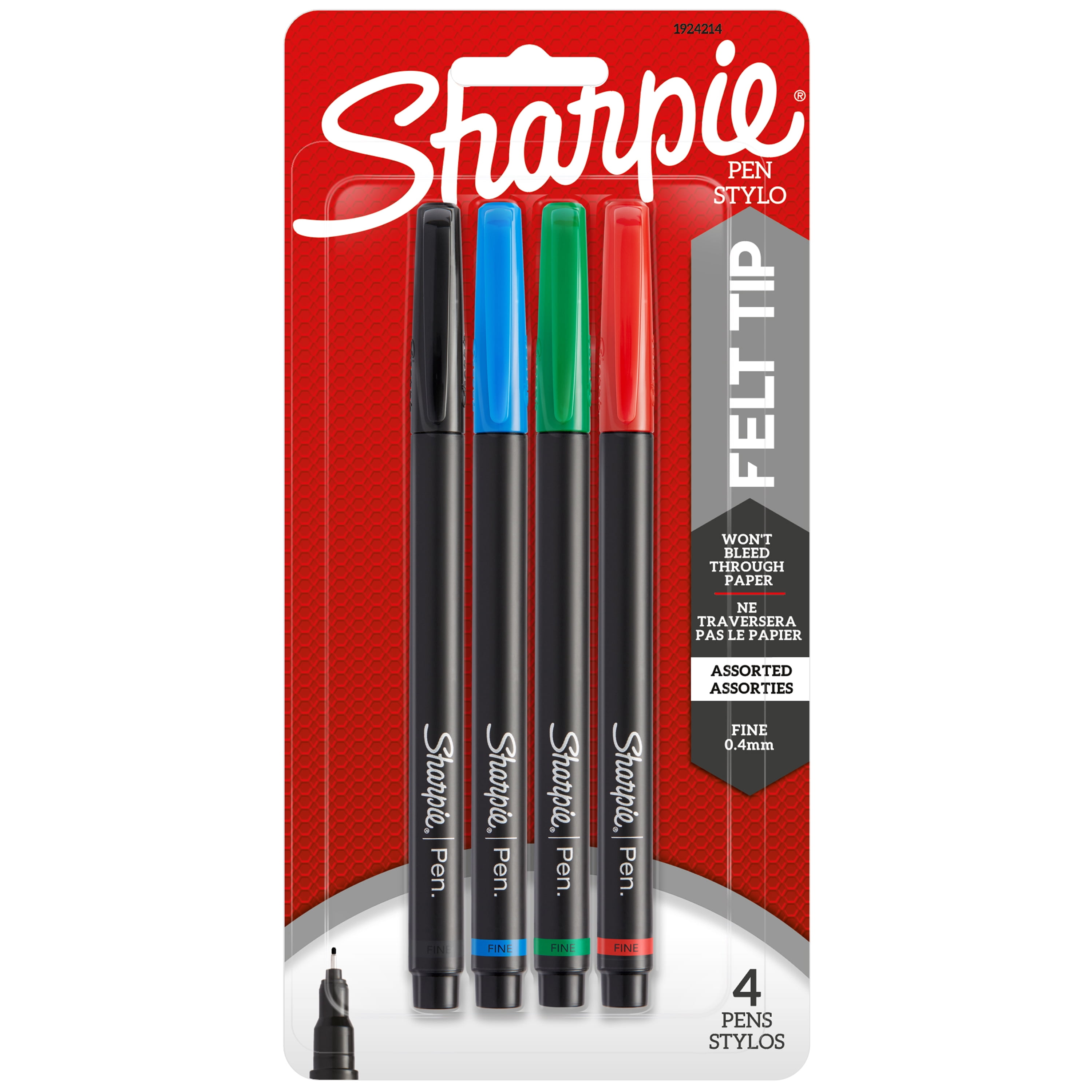 Sharpie Felt Tip Pens, Fine Point (0.4mm), Assorted Colors, 4 Count – Walmart Inventory Checker ...