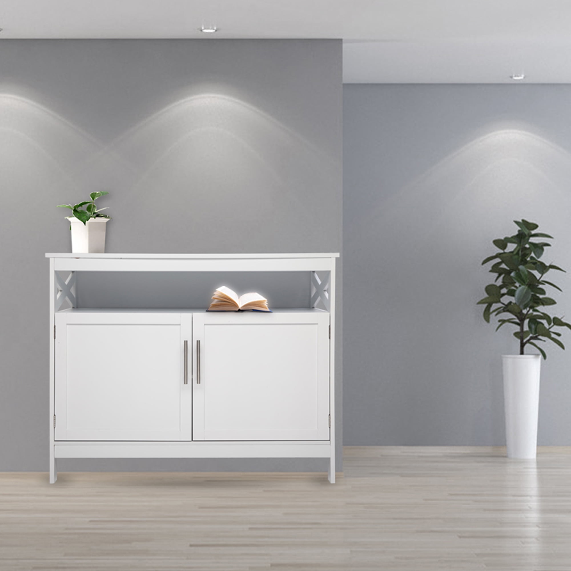 Kitchen Buffet Side Cabinet, SYNGAR Floor Sideboard Cabinet W/ Double ...