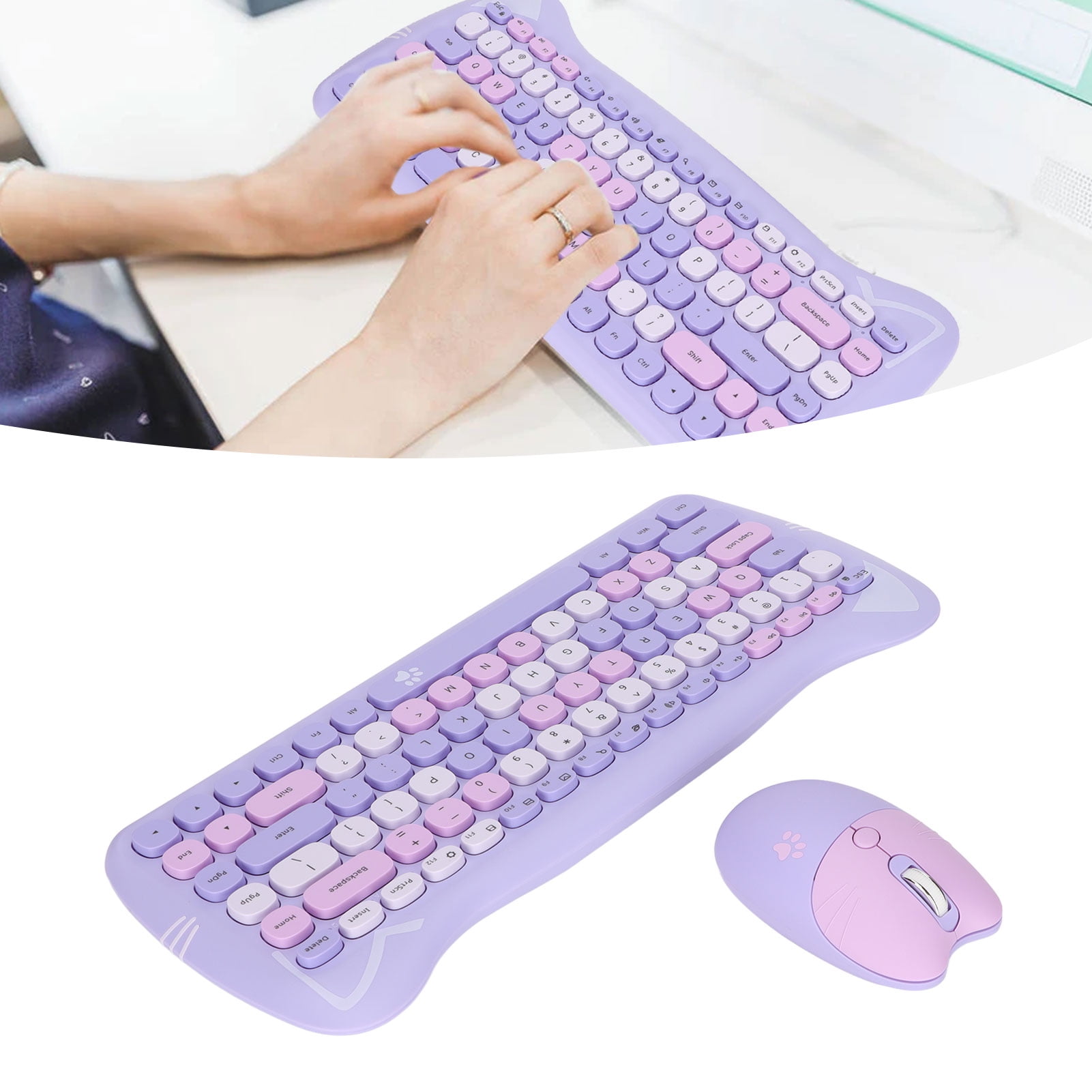 Combo De Teclado Y Mouse Coloridos, Juego De Mouse De Teclado ...