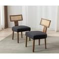 Guyou Rattan Backrest Dining Chairs Set Upholstered Kitchen Chairs