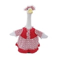 Dongrere Porch Goose Outfit Red Floral Print Geese Clothes with Hat ...