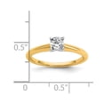 2.25mm 14k Solid Gold Two-tone 1/2 Ct Lab Grown Diamond VS+ F+ Cushion ...