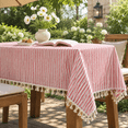 Striped Tablecloth Rectangle Tableclothston Linen Table Cloth Washable ...
