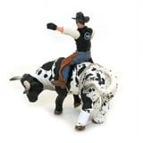 Little Buster Toys 1/16 Black & White Bucking Bull W/ Rider 500276 ...