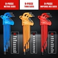38Pcs Allen Key Set Multicolor Hex Key Allen Wrench Ball End Folding ...