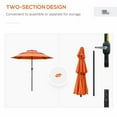 Outsunny 9FT 3 Tiers Patio Umbrella Outdoor Market Umbrella with Crank ...