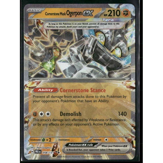2025 Scarlet & Violet Prismatic Evolutions Cornerstone Mask Ogerpon EX ...