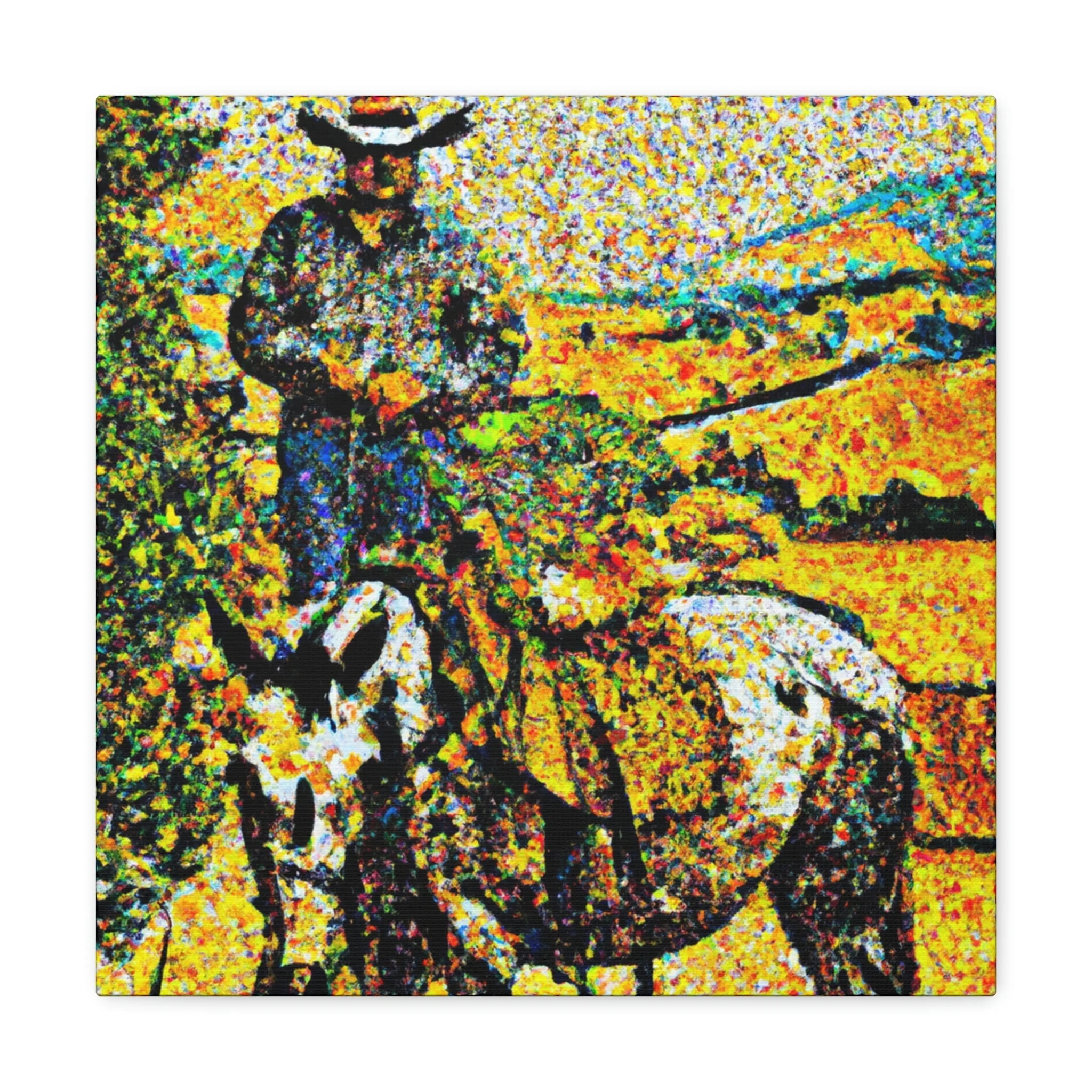 Farm Life in Pointillism - Canvas - Walmart.com