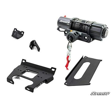 SuperATV 4500 lb Black Ops Winch with Heavy Duty Winch Mounting Plate ...