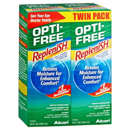 Opti-Free Replenish Solution For Contact Lenses - 2 X 10 Oz, 6 Pack ...