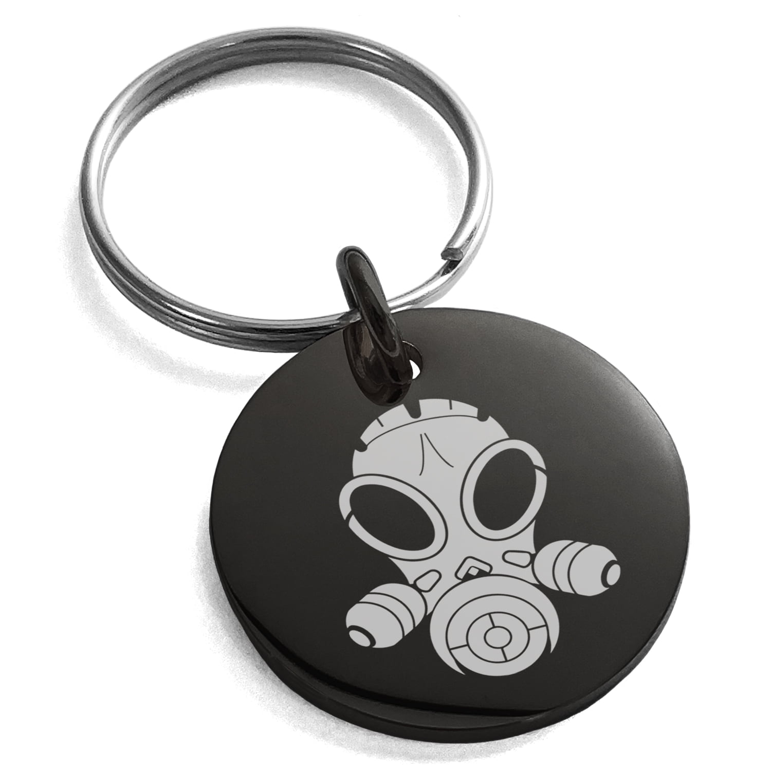 Stainless Steel Biohazard Gas Mask Engraved Small Medallion Circle ...