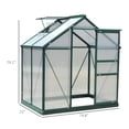 6x4 Greenhouse Outdoor Polycarbonate Walk-in Green House - Aluminum ...