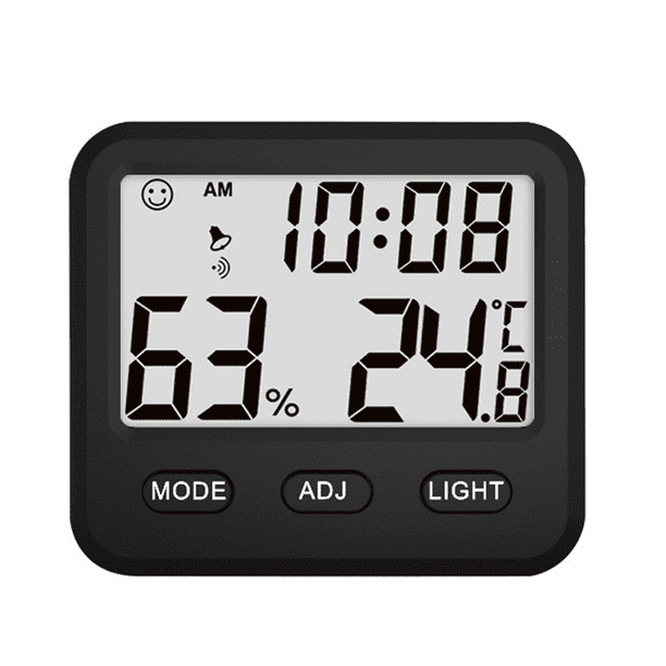 Temperature Humidity Gauge with Desk Clocks for Bedroom Office,Backlit ...
