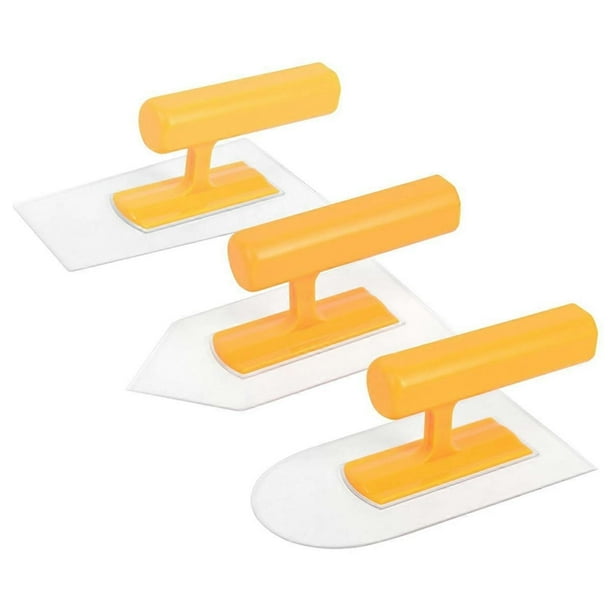 Plastic Trowel Kit Round&Square&Tipped End Finishing Trowels 3 Piece ...