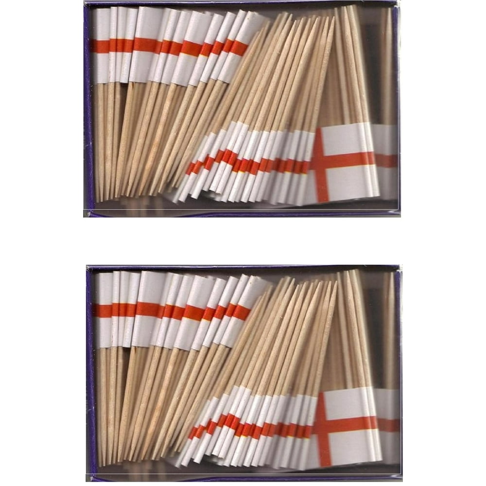 2 Boxes of Mini England Toothpick Flags, 200 Small English Flag ...