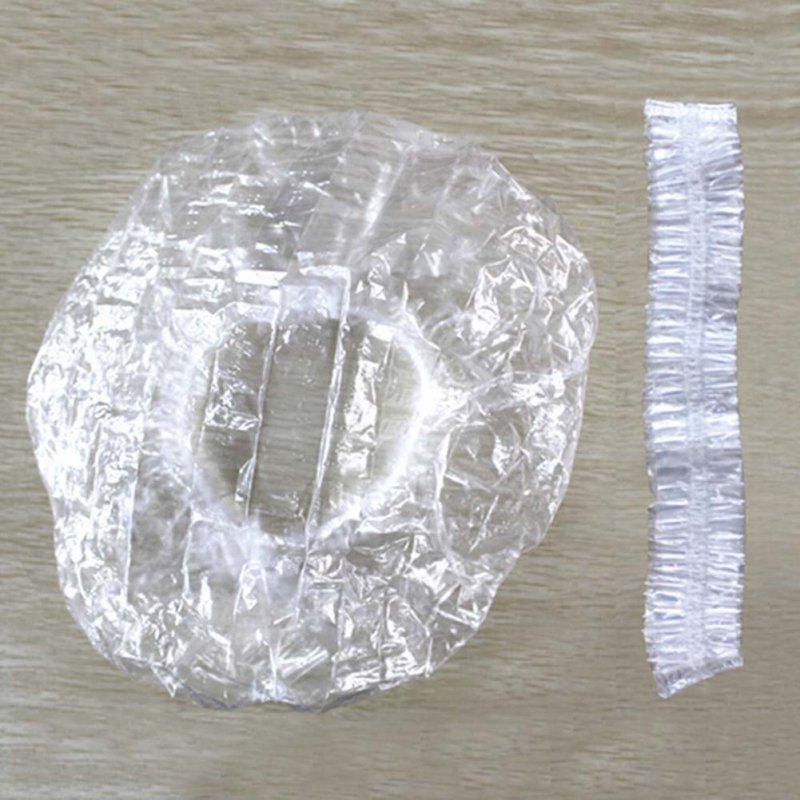 Disposable Shower Cap 100 Pcs Clear Plastic Shower Caps Large Elastic