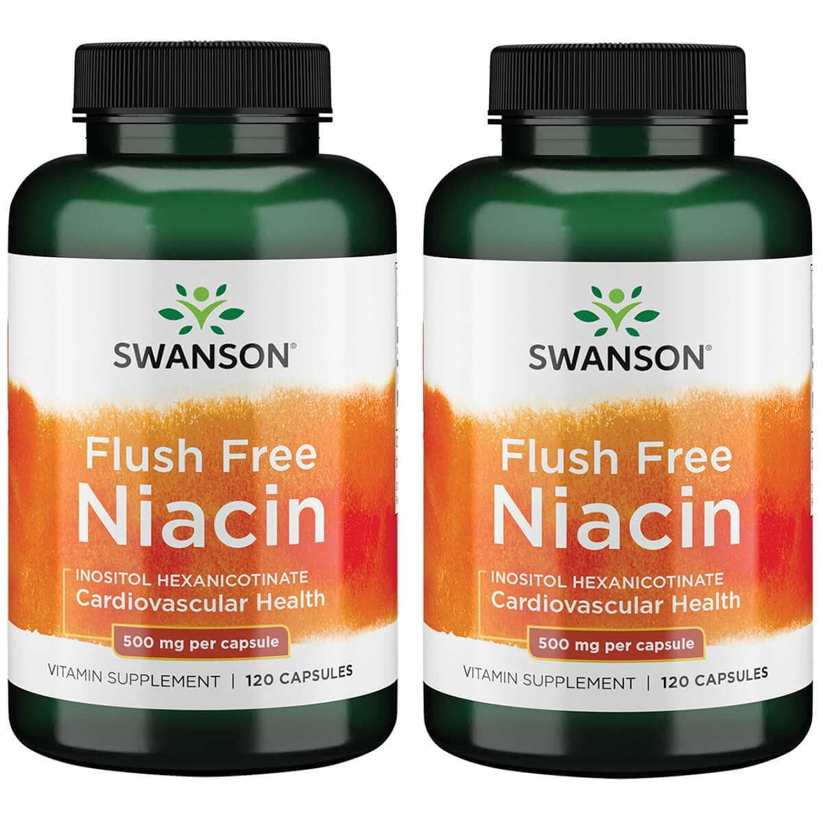 Swanson Flush Free Niacin 500 mg 120 Caps 2 Pack - Walmart.com