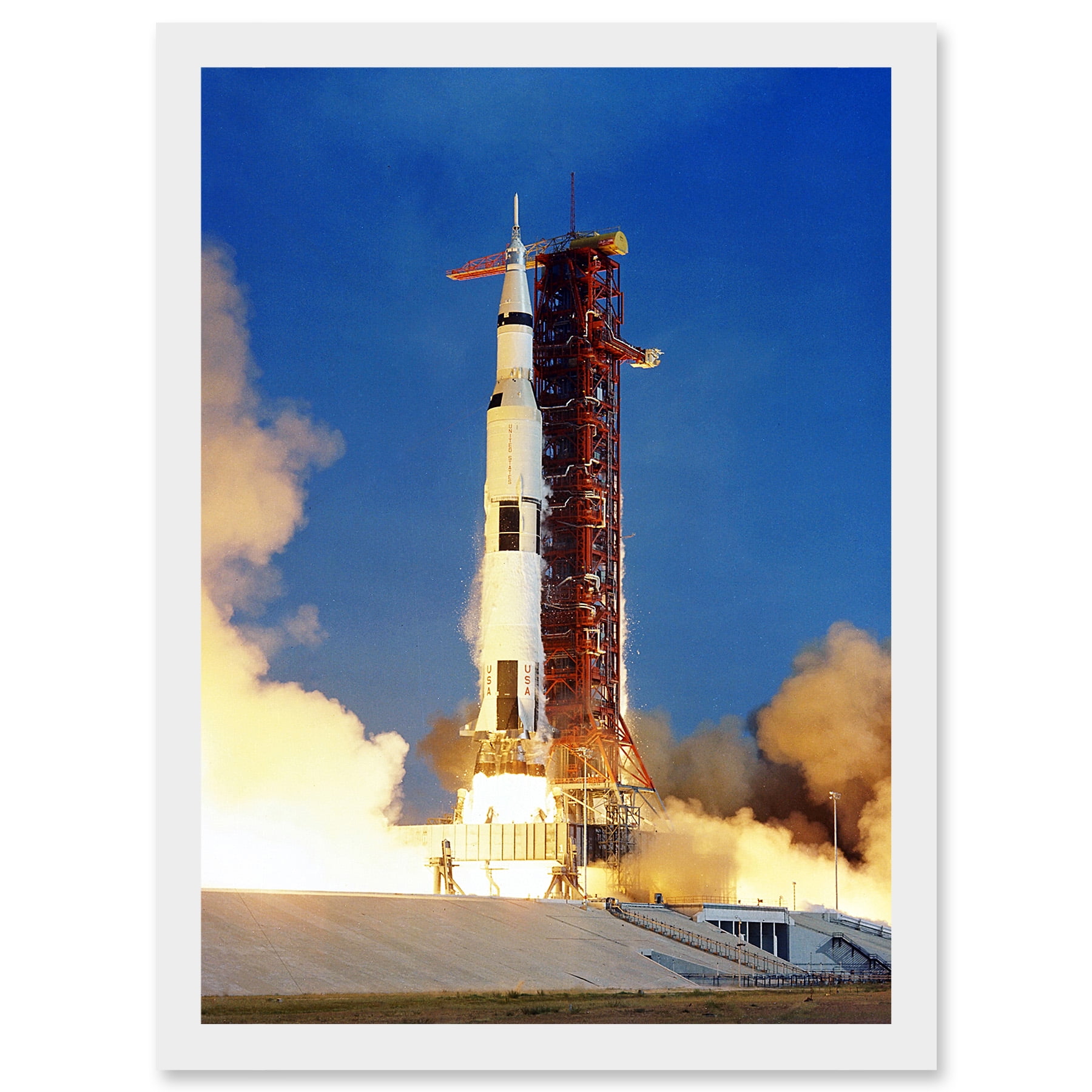 Space Nasa Apollo 11 Rocket Launch Lift Off Photo USA Moon Mission ...