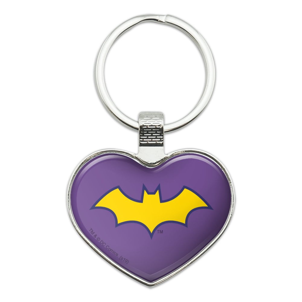 Batman Batgirl Logo Keychain Heart Love Metal Key Chain Ring - Walmart.com