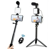 Selfie Photography Video Handheld Vlog Stand Tripod Stabilizer Kit LED ...