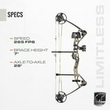 Bear Limitless Dual Cam Compound Bow w/ Quiver, Sight, Rest, 25-50 lbs ...