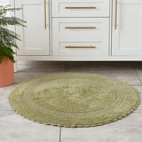 Saffron Fabs Bath Rug 36" Round Reversible Hand Woven Crochet Lace ...