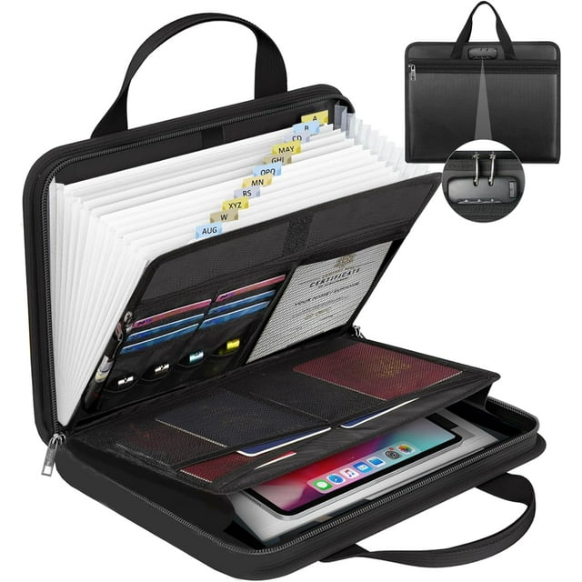 Important Document Organizer Folio Accordion File Organizer Fireproof ...