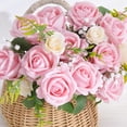 50 Pcs Red Roses Artificial Flowers, Real Touch Velvet Roses Bouquet ...