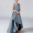 CPNG Girls Satin High-Low Irregular Formal Gown Dress Sleeveless Crew ...