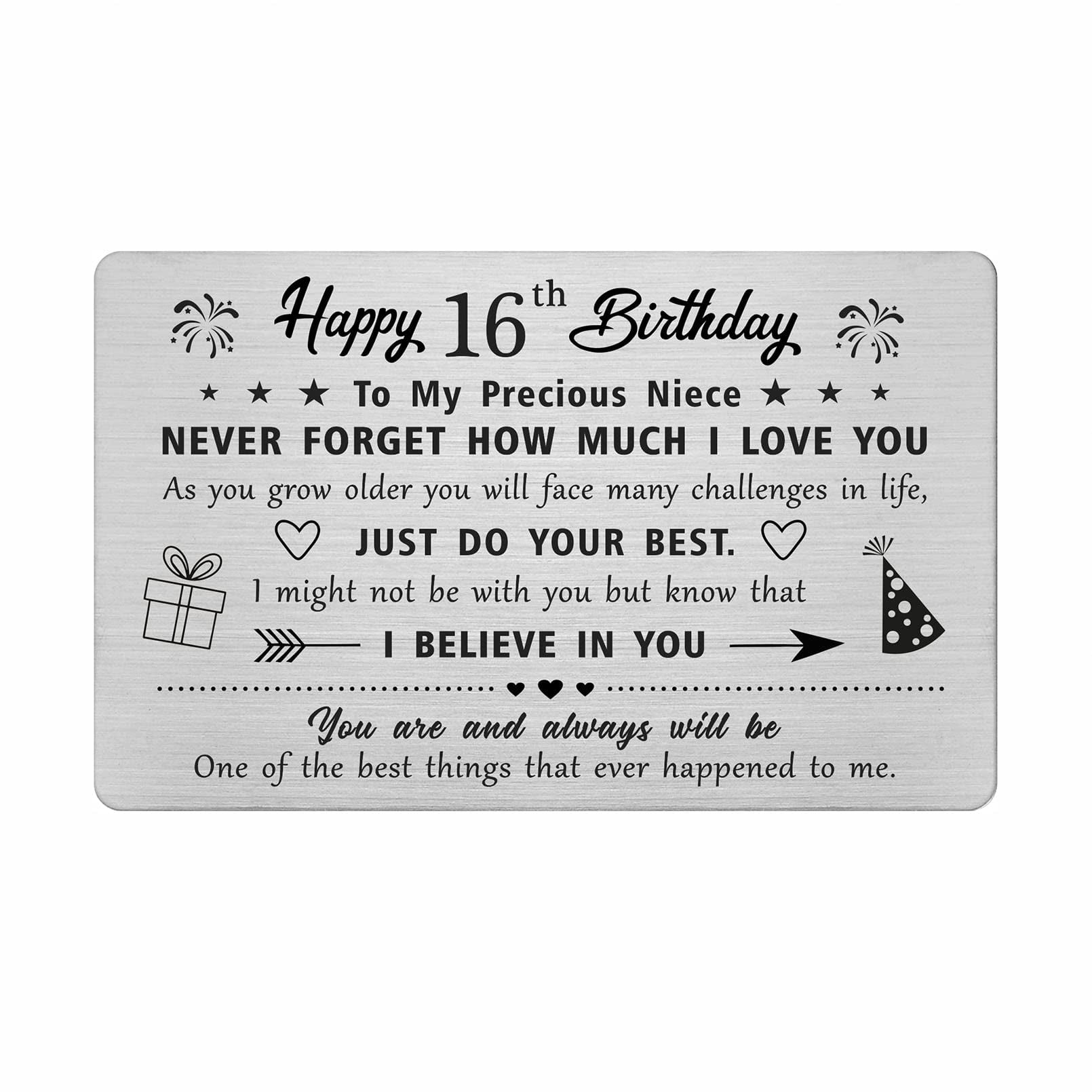 FALOGIJE 16th Birthday Card Gifts For Niece Birthday Gifts For 16 Year FALOGIJE 16th Birthday Card Gifts For Niece Birthday Gifts For 16 Year