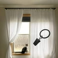 HOZHANI 60 Pack Black Window Curtain Rings with Clips Rustproof Metal ...