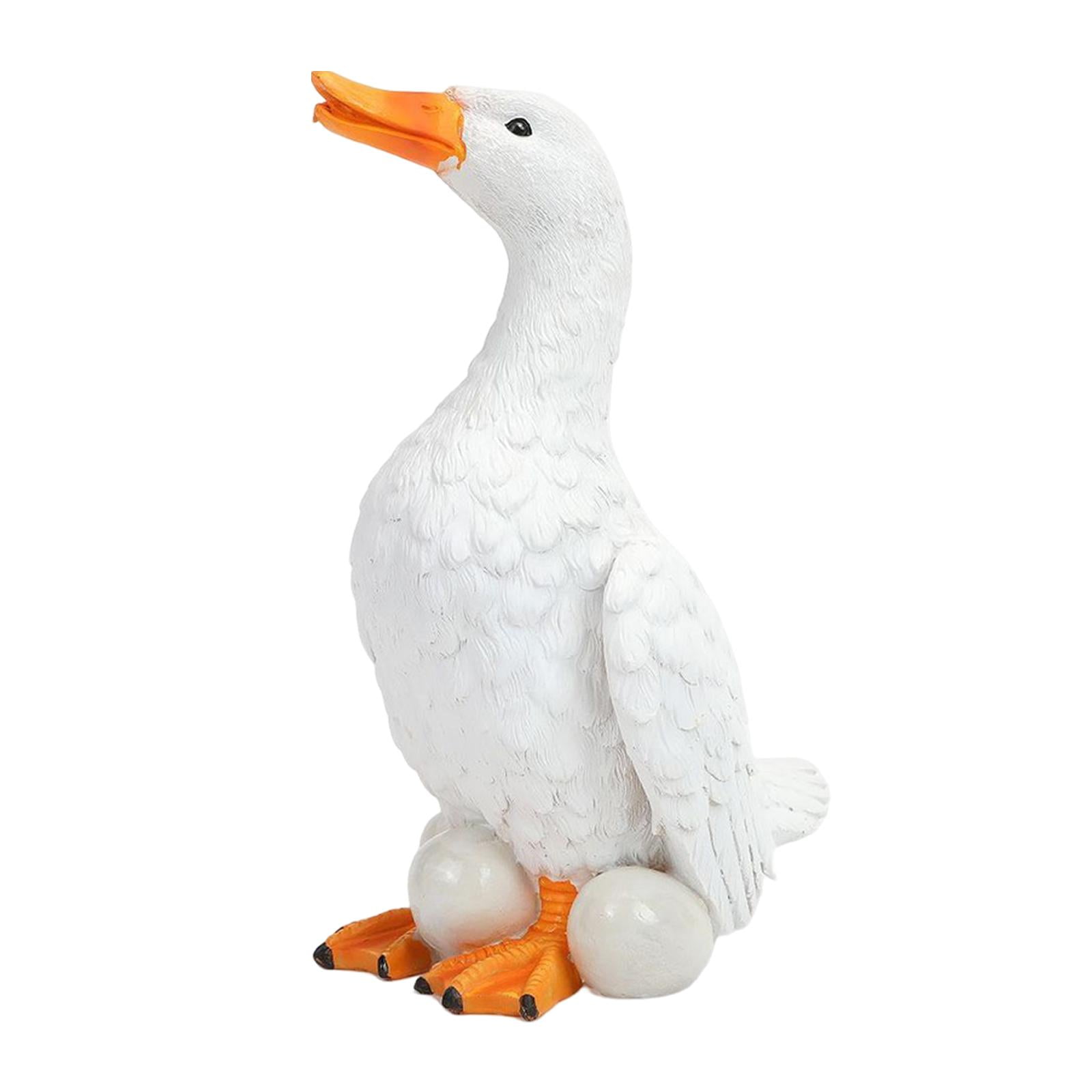 Statues Duck Miniature Hand Painted Free Standing Carving Resin Animal ...