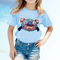 Angala Kids Tops Cartoon Embroidered Shirts Crew Neck Short Sleeve ...