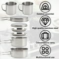 Leyeet Camping Cookware Set 8pcs Stainless Steel Pot Pan Cups Plates ...