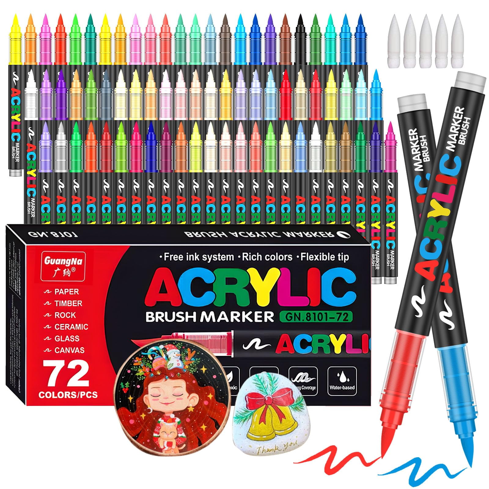 Click here for Amamao 72 Colors Acrylic Paint Markers  Soft Brush... prices