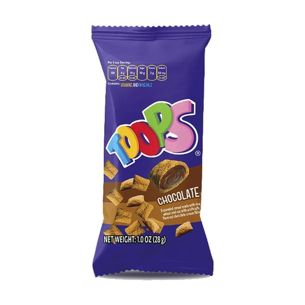 Snacks Cereal Relleno TOOPS Caja con 12 pzs Sabor Chocolate | Walmart ...