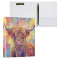 Long Hair Highland Cow Cattle Hardcover 3 Ring Binder 1.5” Round Rings ...