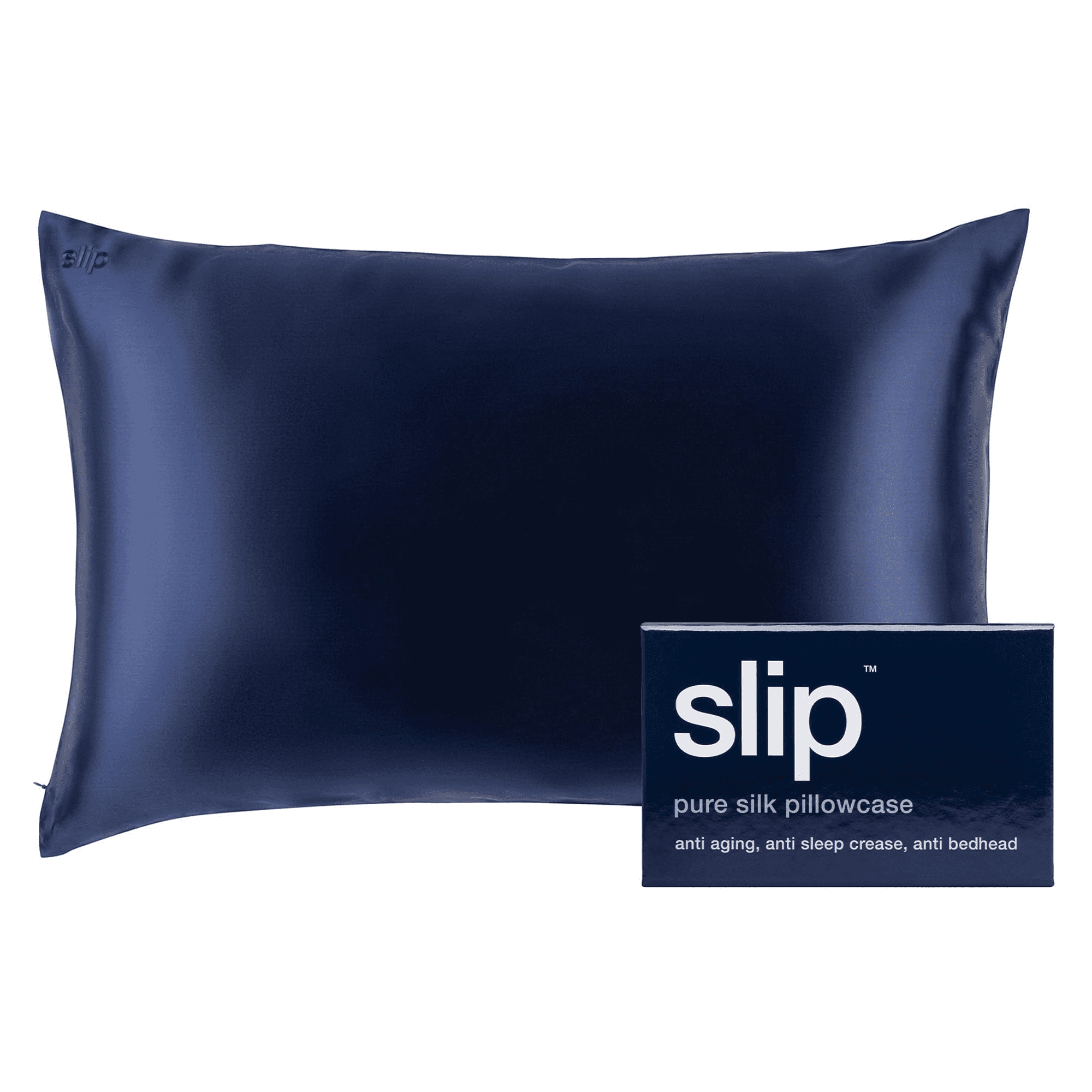 Click here for Slip - Queen Silk Pillowcase Navy (51x76cm) prices