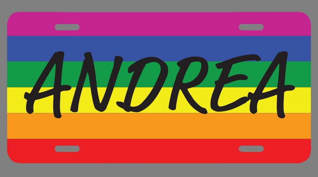 Andrea Name Pride Flag Style License Plate Tag Vanity Novelty Metal ...