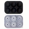 6 Round Ball Diamond-Shaped Silicone Ice Cube Tray for Whiskey, Milk ...
