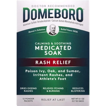 Domeboro Medicated Soak Powder, Rash Relief, 12 ct, 2-Pack, Astringent ...